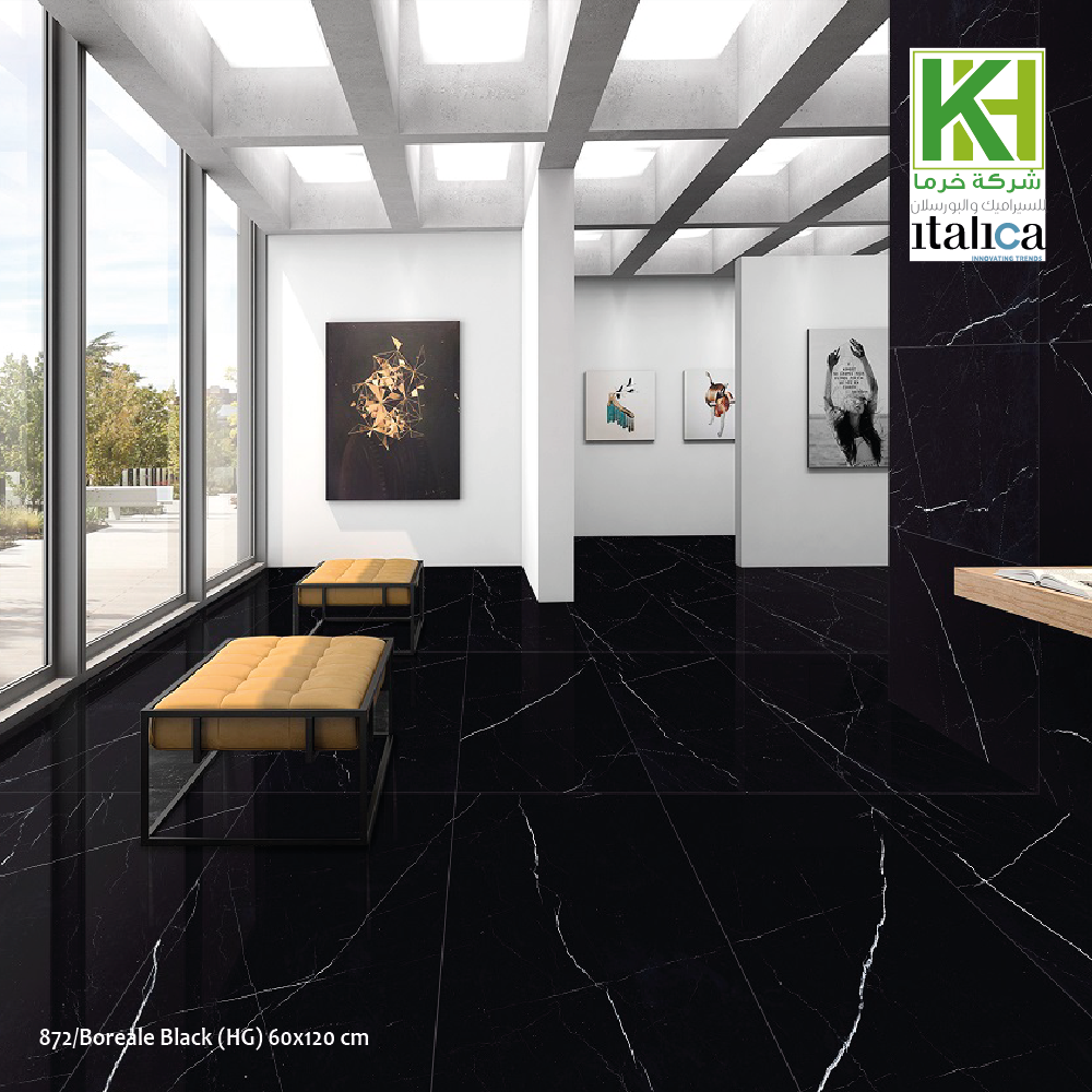 Porcelain tile 120x60 Indian Boreale Black | Kharma store