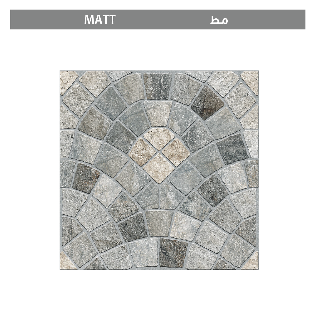 Indian Rustic matt procelain tile 60x60 cm Oxyd Ash 1081 | Kharma
