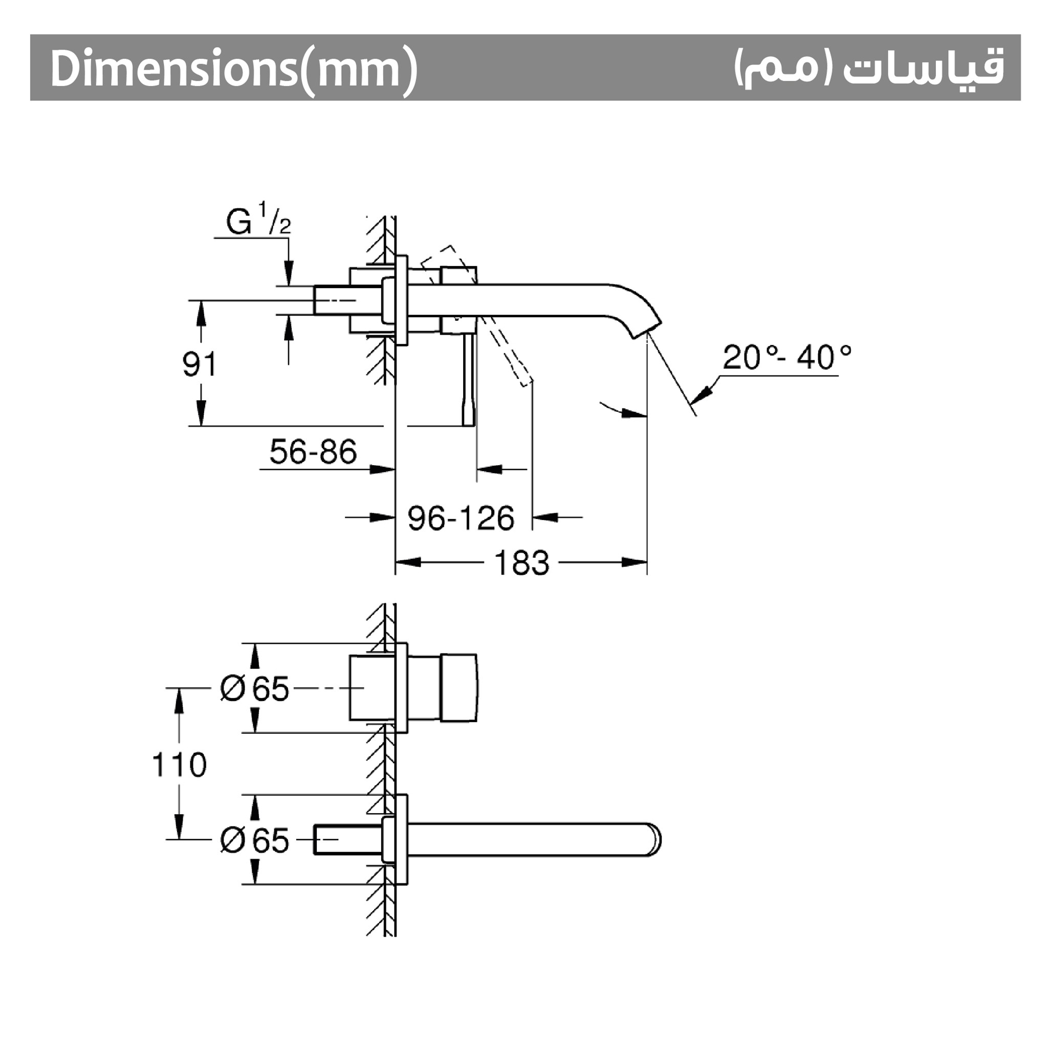 Grohe Essence Concealed Wall-Mounted Basin Mixer – Gold Finish ...