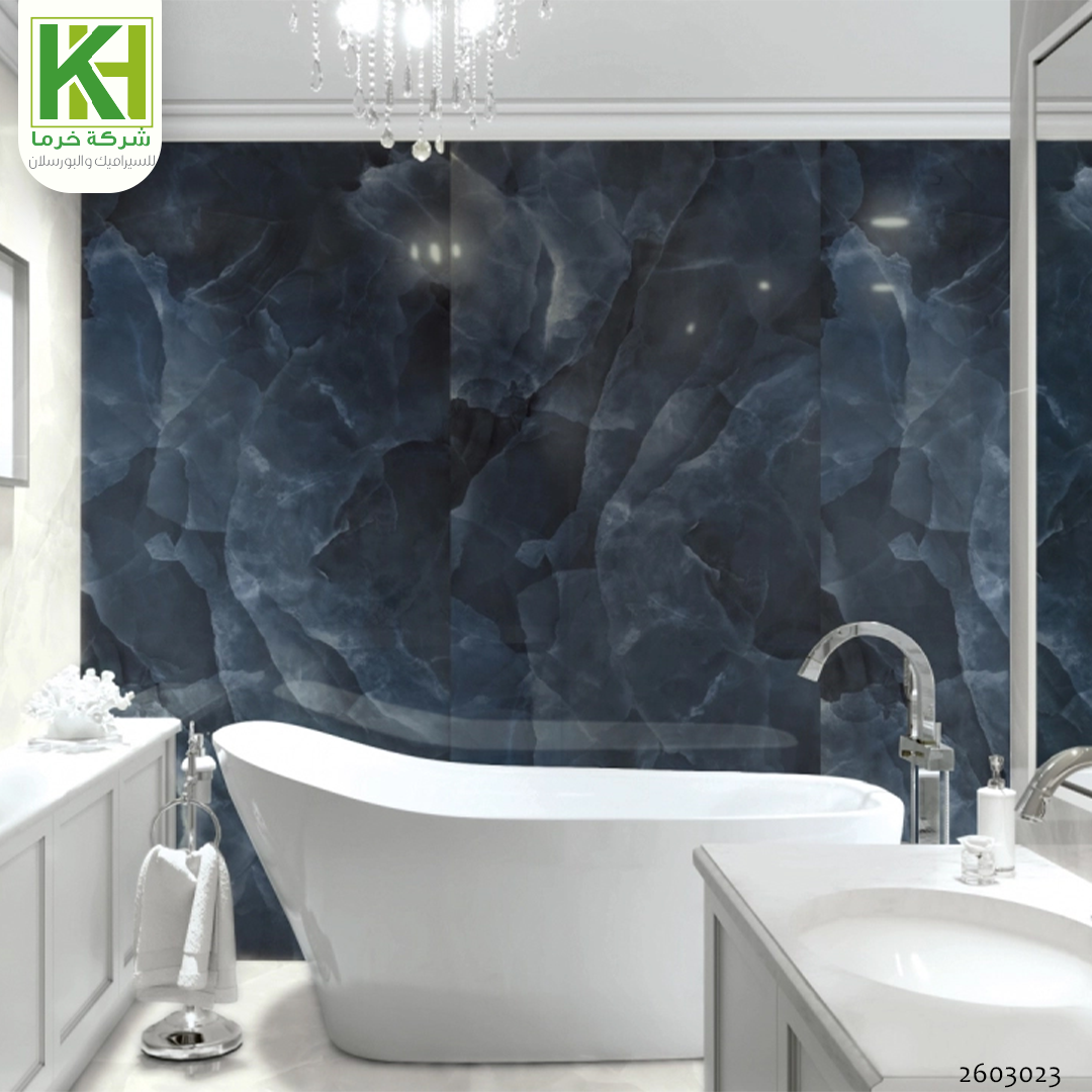 Porcelain slab high gloss tile 270x120 cm LCP Onyx Blue| Kharma store