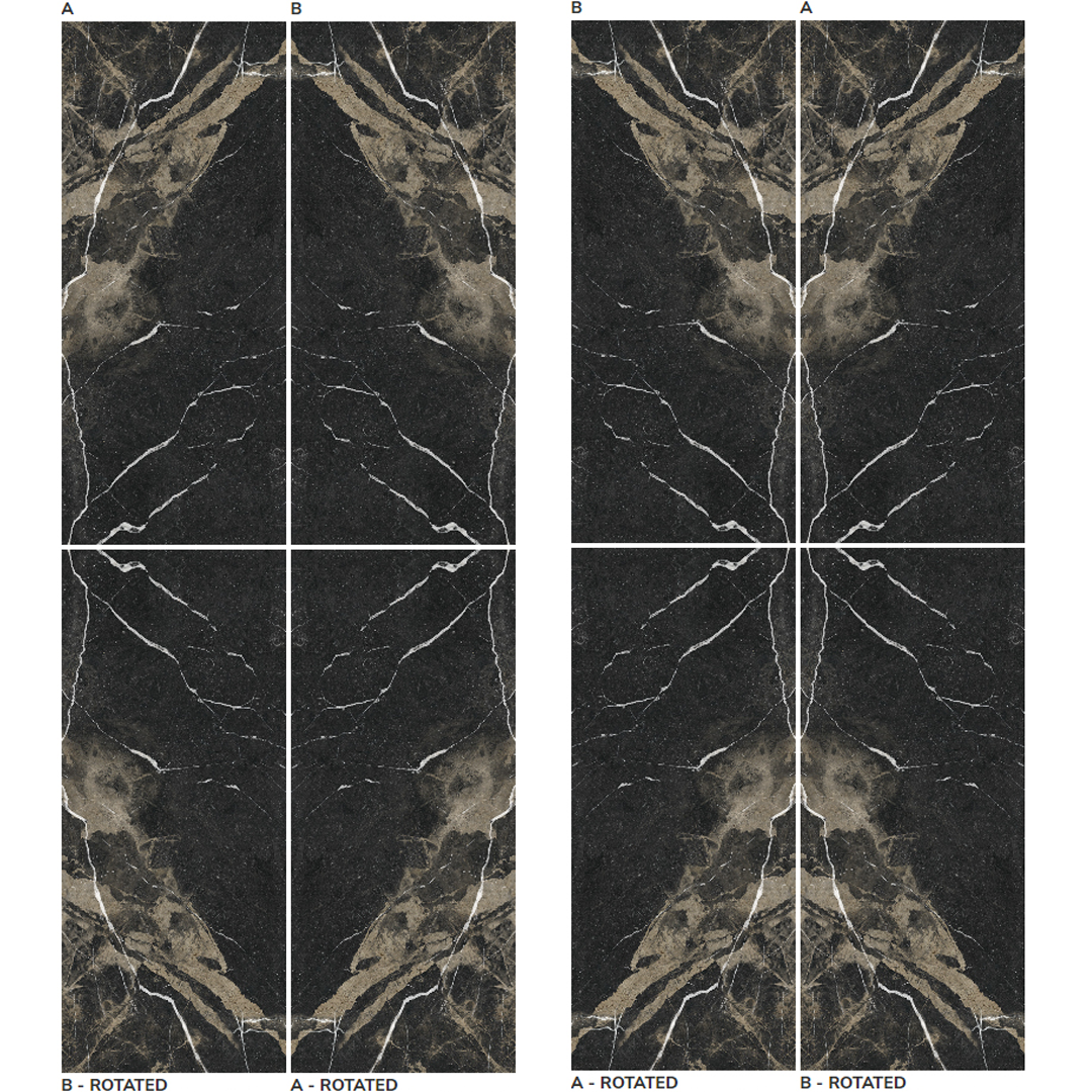 Porcelain slab Matte tile 270x120 cm RETT PIERRE BLACK| Kharma