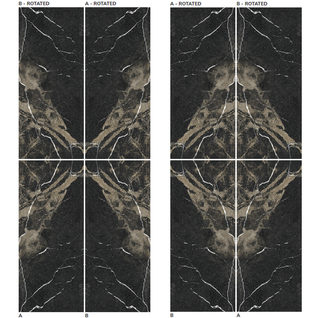 Porcelain slab Matte tile 270x120 cm RETT PIERRE BLACK| Kharma