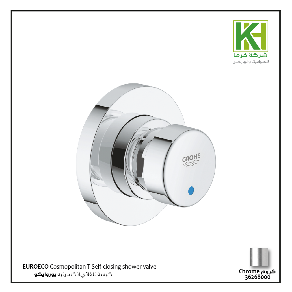 GROHE Euroeco Cosmopolitan T Self-closing shower valve| Kharma